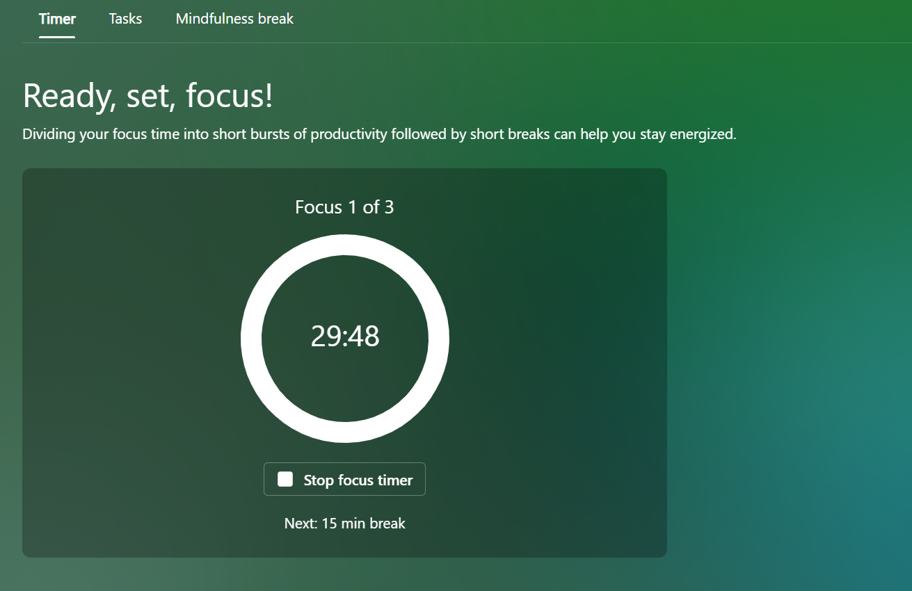 Get your focus back with Viva Insights Focus Timer – DominiqueHermans.com